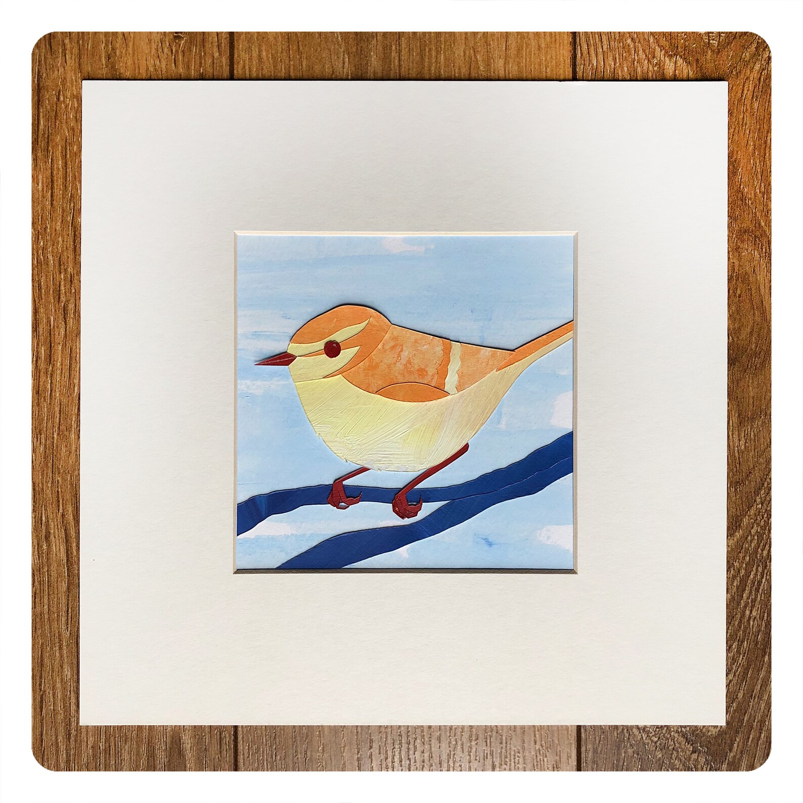 Birds Original Cut-paper Collage Artwork // Warbler / Coal Tit / Cute ...