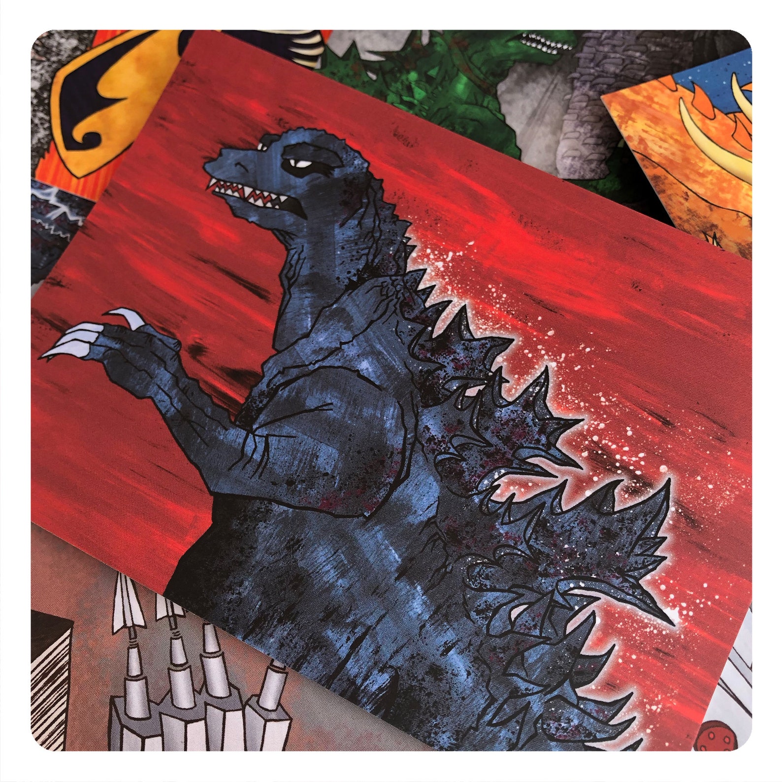 Godzilla Postcard / Art Card Set of 6 // Showa-era / Gojira / - Etsy