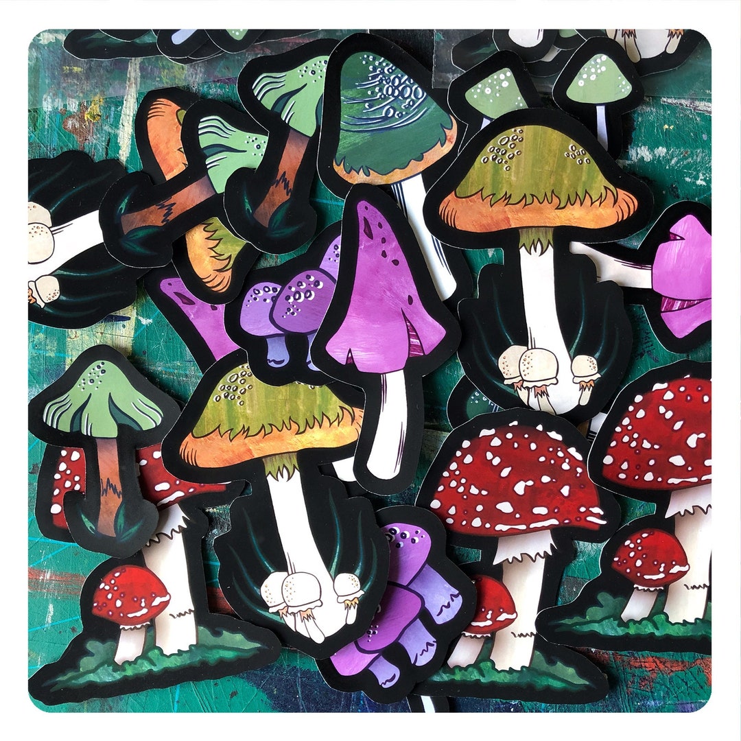 Mushrooms Vinyl Sticker Pack / Fungi Stickers / Nature Sticker Pack ...