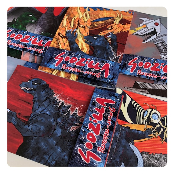 Godzilla Postcard / Art Card Set of 6 // Showa-era / Gojira / | Etsy