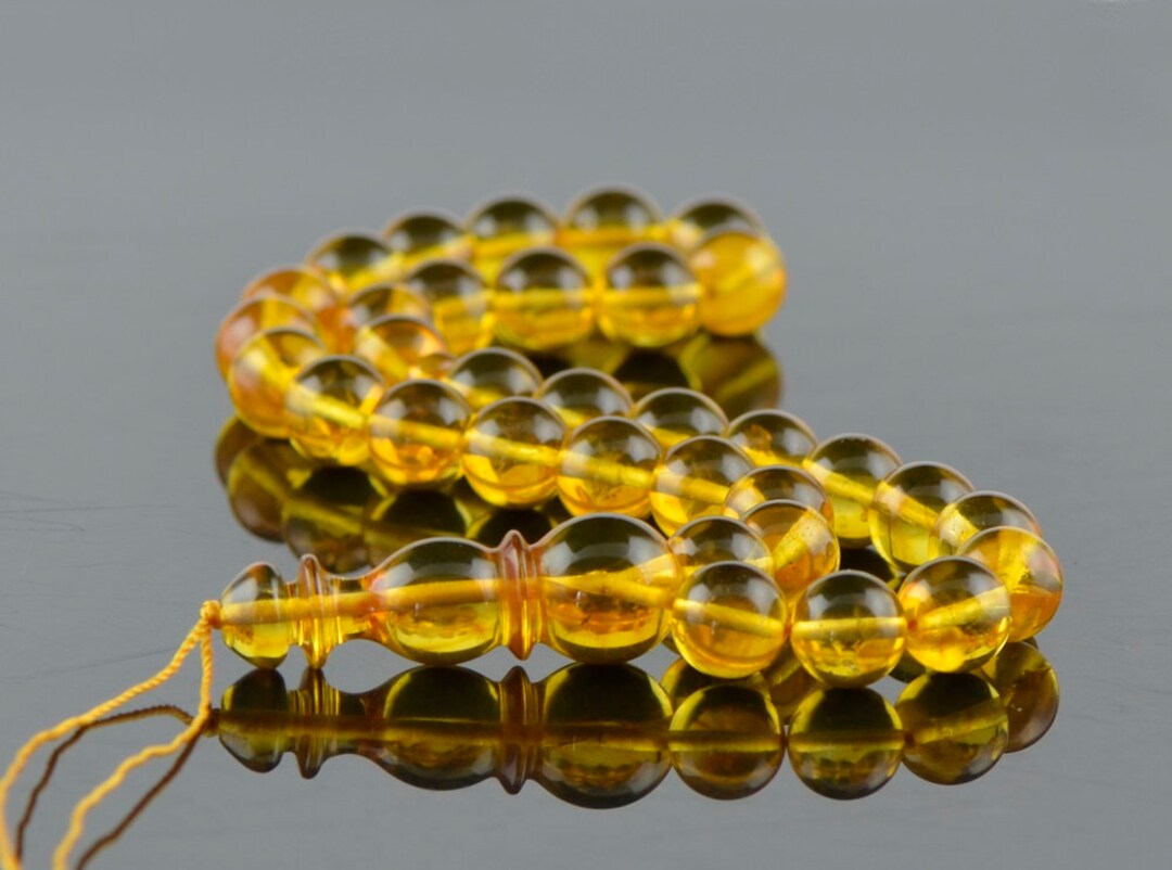 Yellow Mala Prayer Rosary, 10mm Round Beads, Baltic Amber Rosary ...