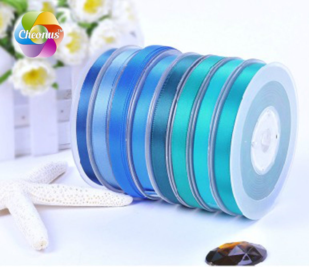 100 Yardsdouble Faced Satin Ribbon Blue Deep Blue | Etsy