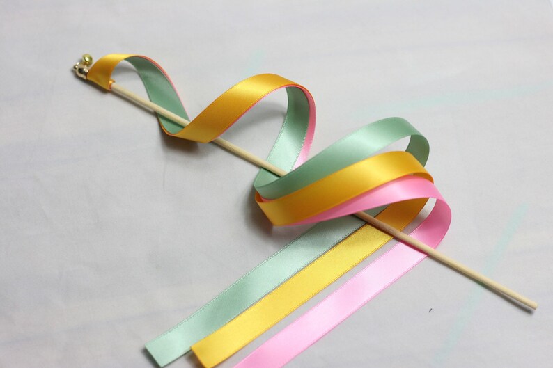 50PCS Ribbon Wands With Triple Ribbon and Bell Party Wand - Etsy