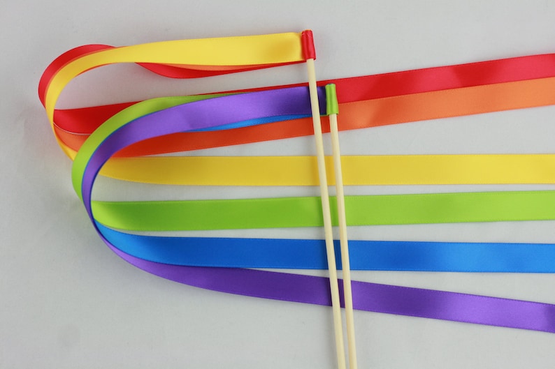 50PCS Wedding Wands With Triple Ribbon Rainbow Colourful Wand | Etsy