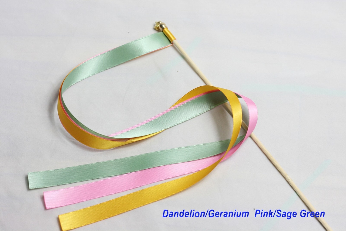 50PCS Ribbon Wands with triple ribbon and bell Party Wand | Etsy