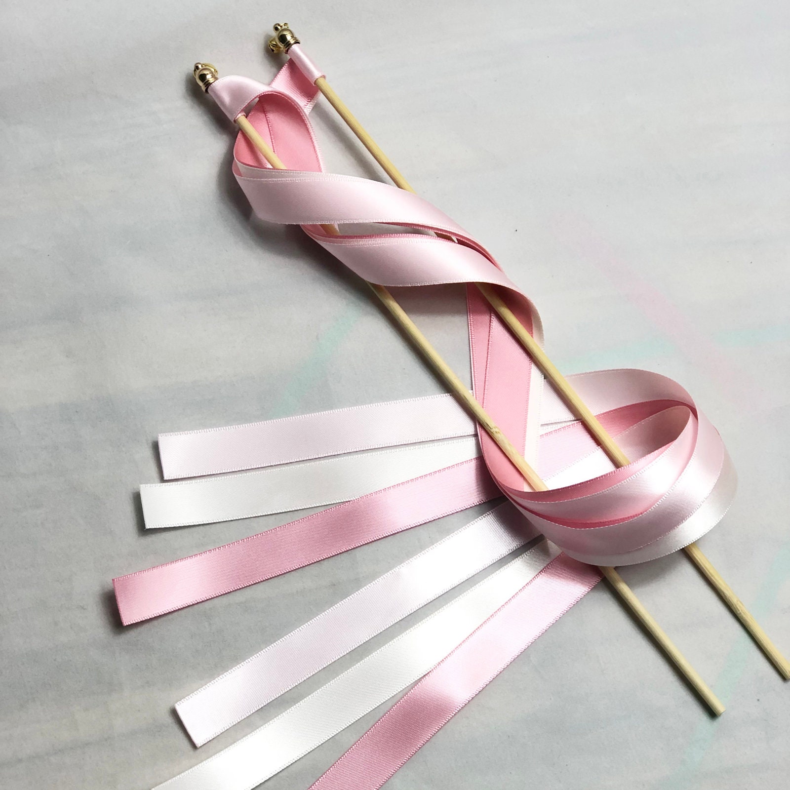 50PCS Ribbon Wands with triple ribbon and bell Party Wand | Etsy