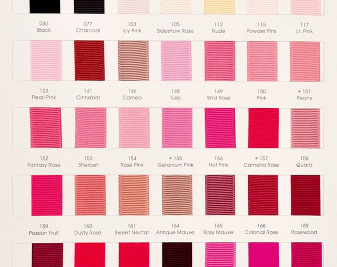 Colourfullife, Physical COLOR CHART, Polyester Grosgrain Ribbon, 196 ...