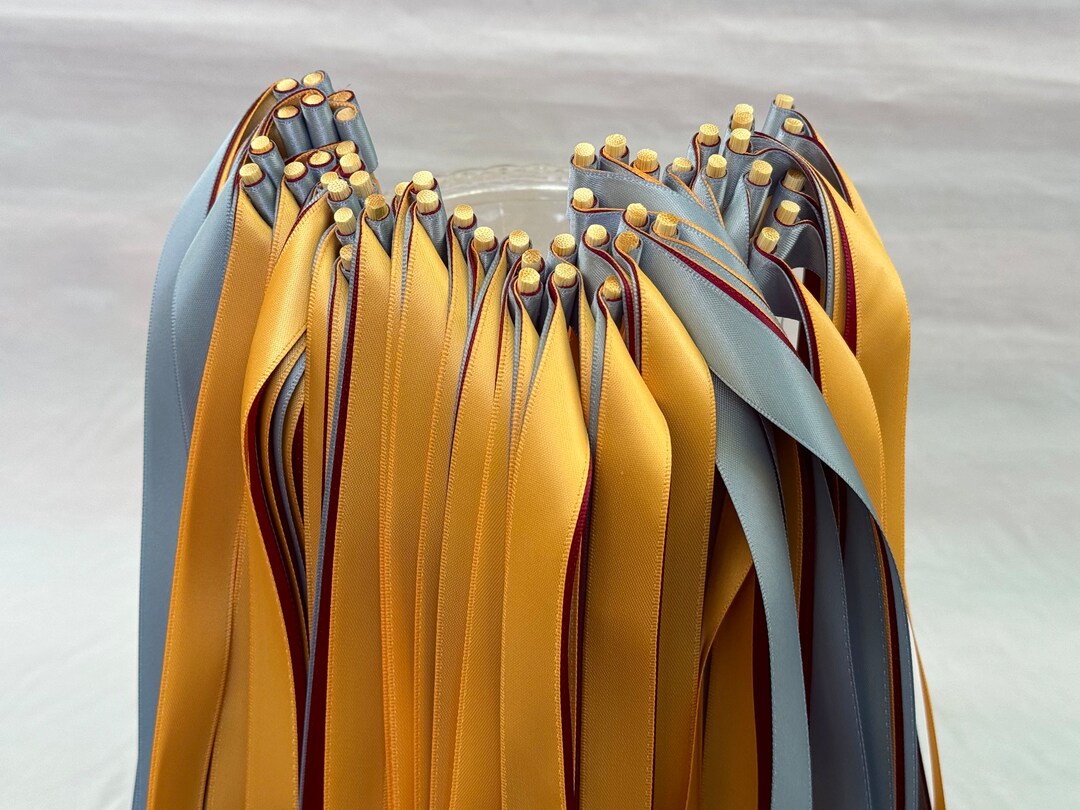 50PCS Ribbon Wands With Triple Ribbon and Wrapped Stick Party Wand ...