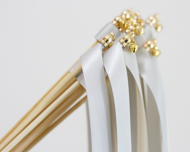 50PCS Ribbon Wands With Double Ribbon and Bell Party Wand - Etsy