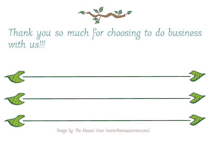 Thank You Card Horizontal Template - Etsy UK