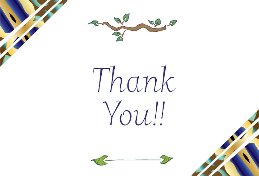 Thank You Card Horizontal Template - Etsy
