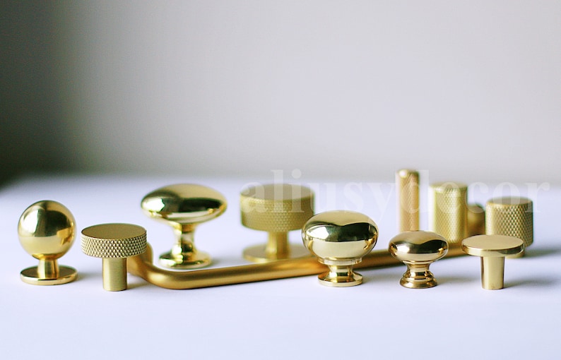 Modern Pulls Gold Knob Cabinet Drawer Knob Round Knob | Etsy