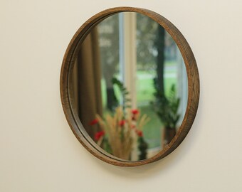 Round Wood Mirror - Etsy