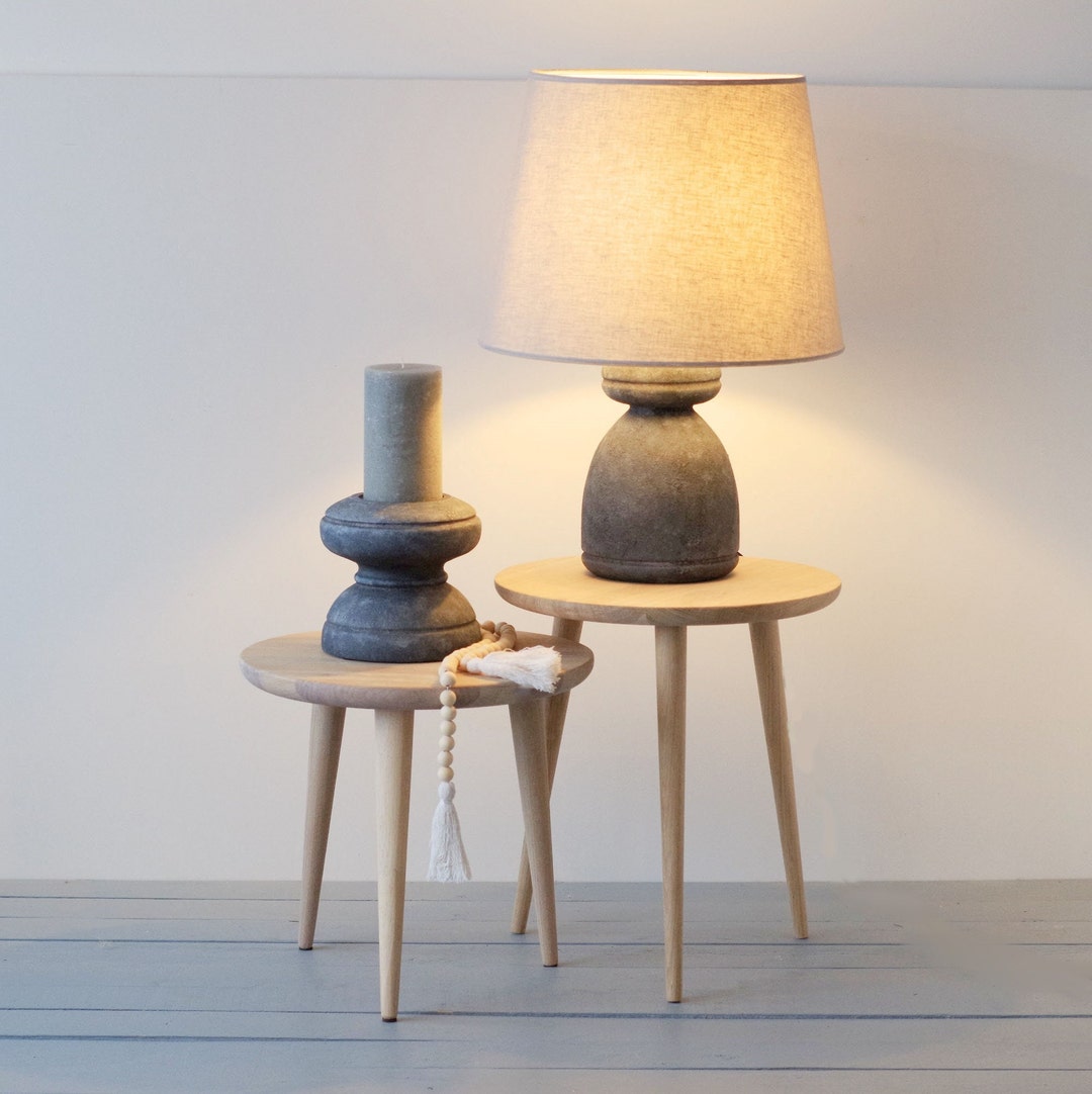 Solid Oak Side Table Small Side Table Side Table Modern Round Table ...