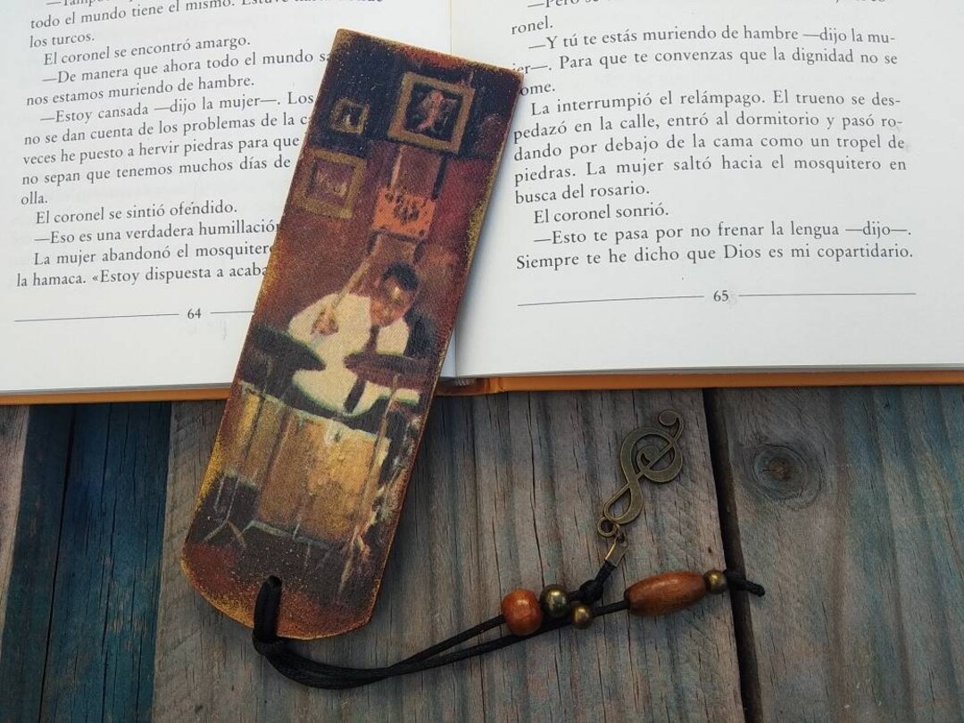 Musical Musician Drums Music Sheet Wooden Bookmark, Treble Clef ...