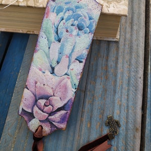 Cactus Succulents Wooden Bookmark, Plants Gardening Lover Gift, Cactus ...
