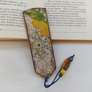 Spanish Andalusian Blue and White Tile Ceramic Bookmark, Lemon Citrus ...