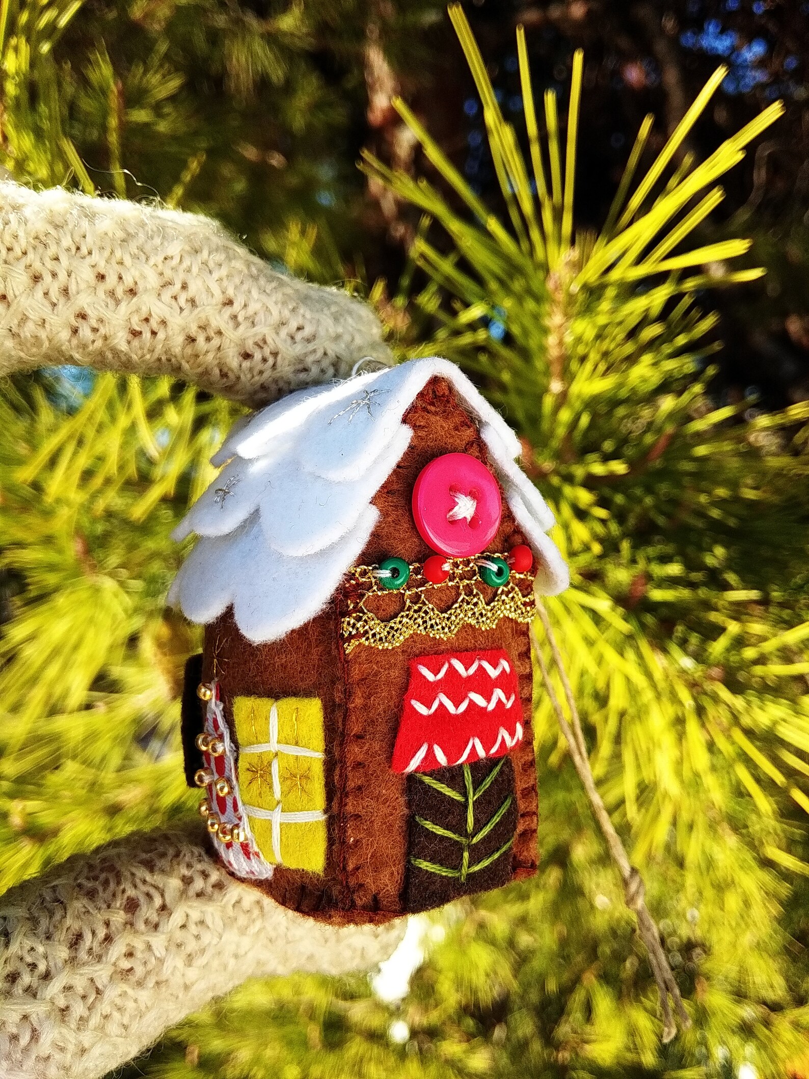 Small Gingerbread House Christmas tree decorations Little | Etsy