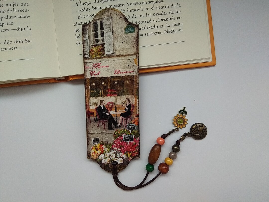 Wood French Village Bookmark, Provence Style, Travel Bookmark, Florist ...
