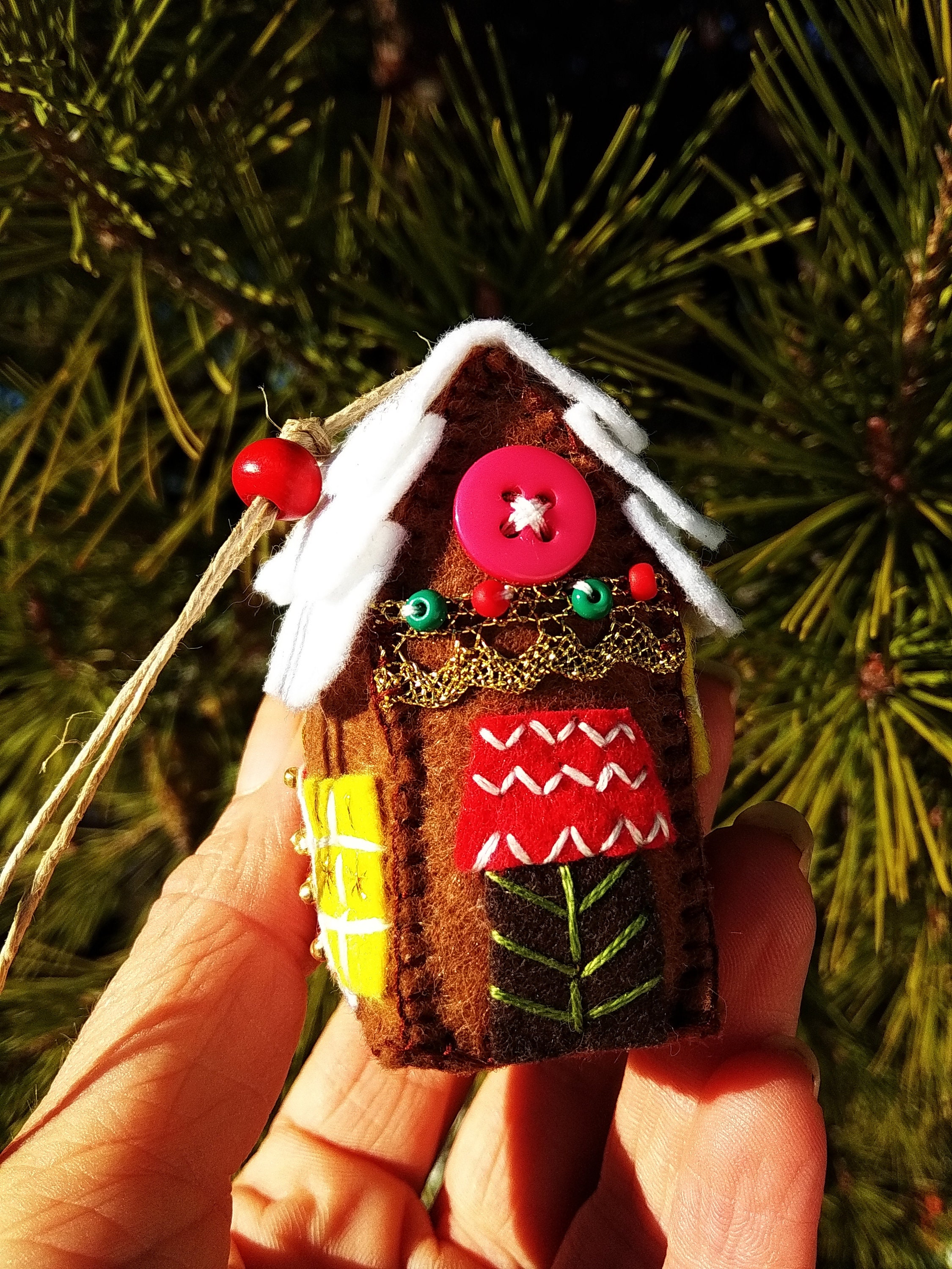 Small Gingerbread House Christmas tree decorations Little | Etsy