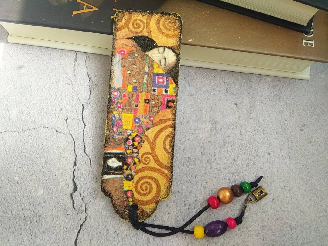 Gustav Klimt Art Nouveau Bookmark, Gustav Klimt - the Embrace, Wooden ...
