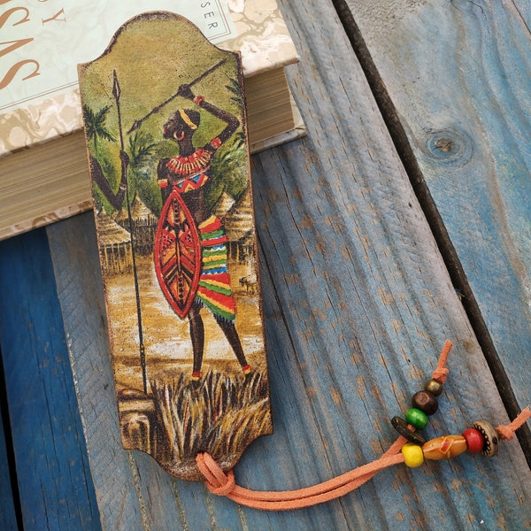 African Bookmark - Etsy
