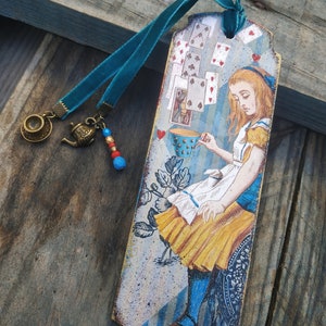 Alice in Wonderland Bookmark, Wood Literary Bookmark, Mad Tea Party ...