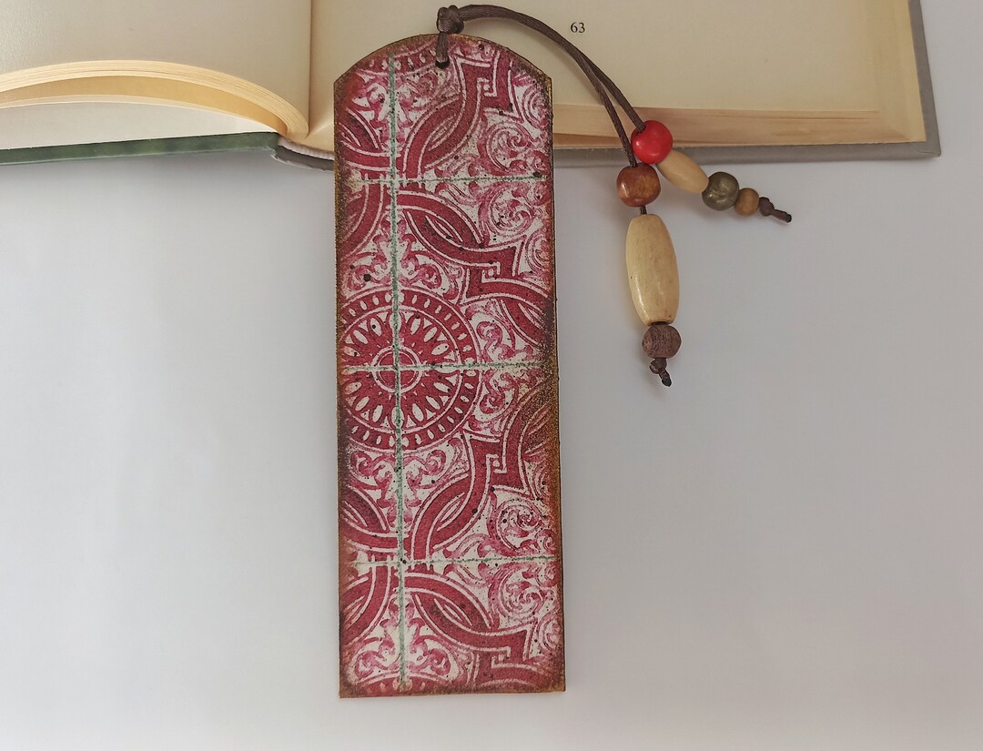 Mosaico Tile Azulejo Bookmark, Wood Bookmark, Spanish Portuguese Tile ...