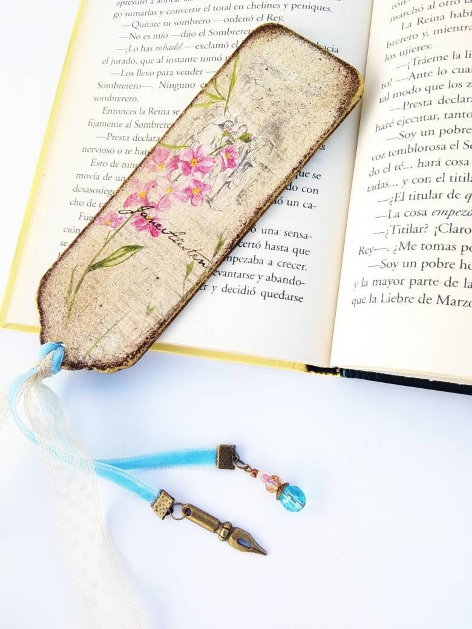 Jane Austen bookmark Wood Regency bookmark with velvet ribbon | Etsy