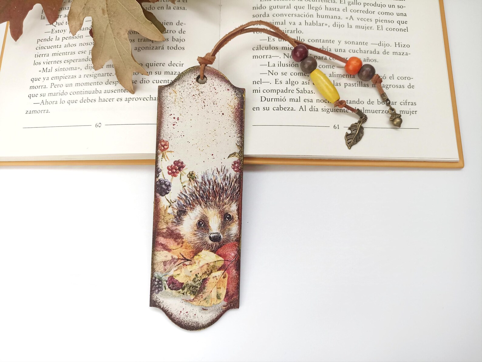 Hedgehog Autumn Fall Wood Bookmark, Wild Animals Woodland Bookmark ...