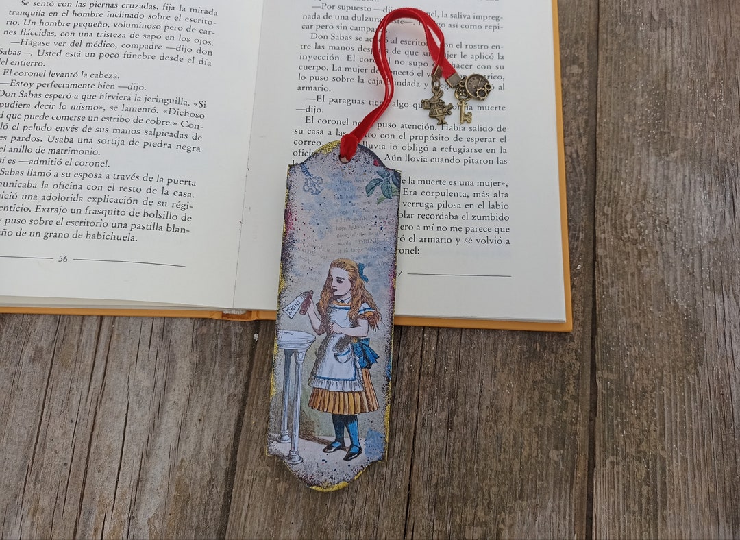 Alice in Wonderland Wooden Bookmark, Wood Alice Bookmark, Alice Gifts ...