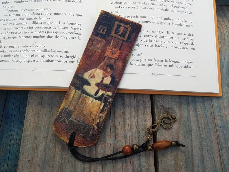 Musical Musician Drums Music Sheet Wooden Bookmark, Treble Clef ...