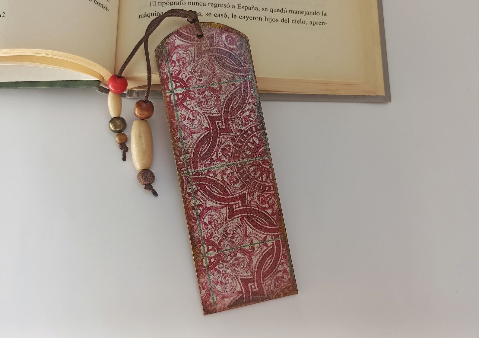 Mosaico Tile Azulejo Bookmark, Wood Bookmark, Spanish Portuguese Tile ...