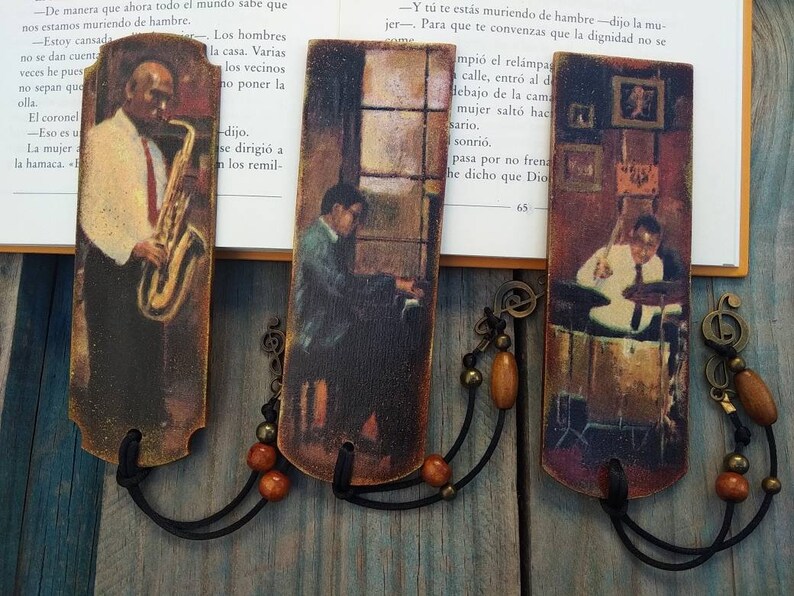 Musical Musician Drums Music Sheet Wooden Bookmark, Treble Clef ...