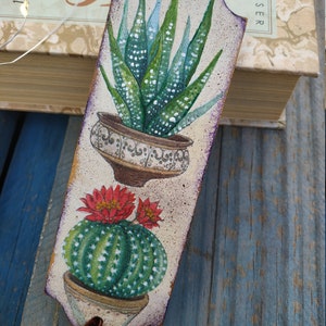 Cactus Succulents Wooden Bookmark, Plants Gardening Lover Gift, Cactus ...