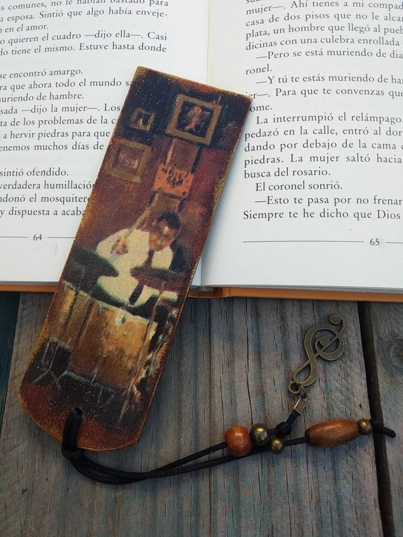 Musical Musician Drums Music Sheet Wooden Bookmark, Treble Clef ...