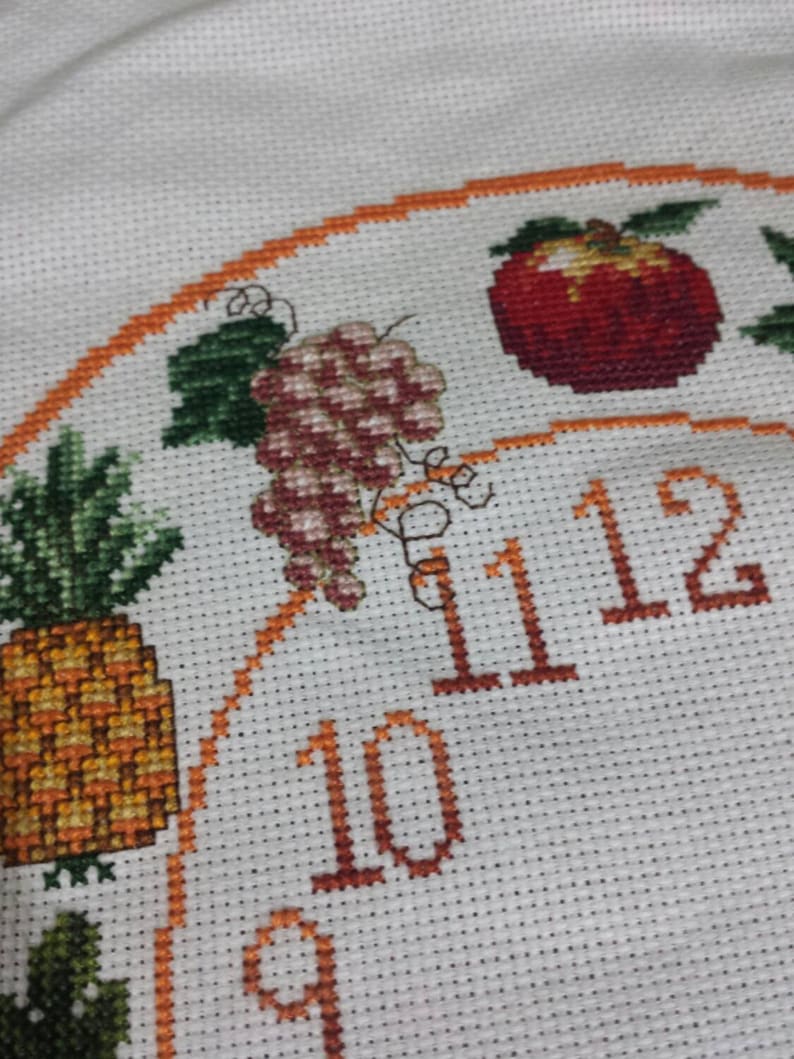 Fruit Themed Cross Stitch Clock Chart / Pattern - Etsy