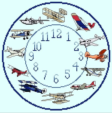 Aeroplane Themed Cross Stitch Clock Chart / Pattern - Etsy UK