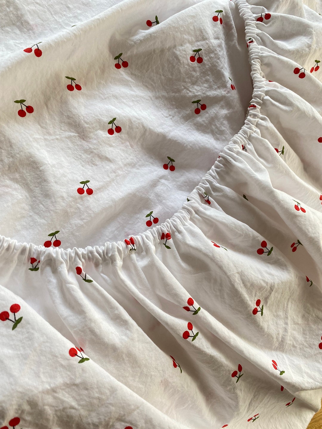 Fitted Sheet Bed Sheet Cherries Motif Selection - Etsy