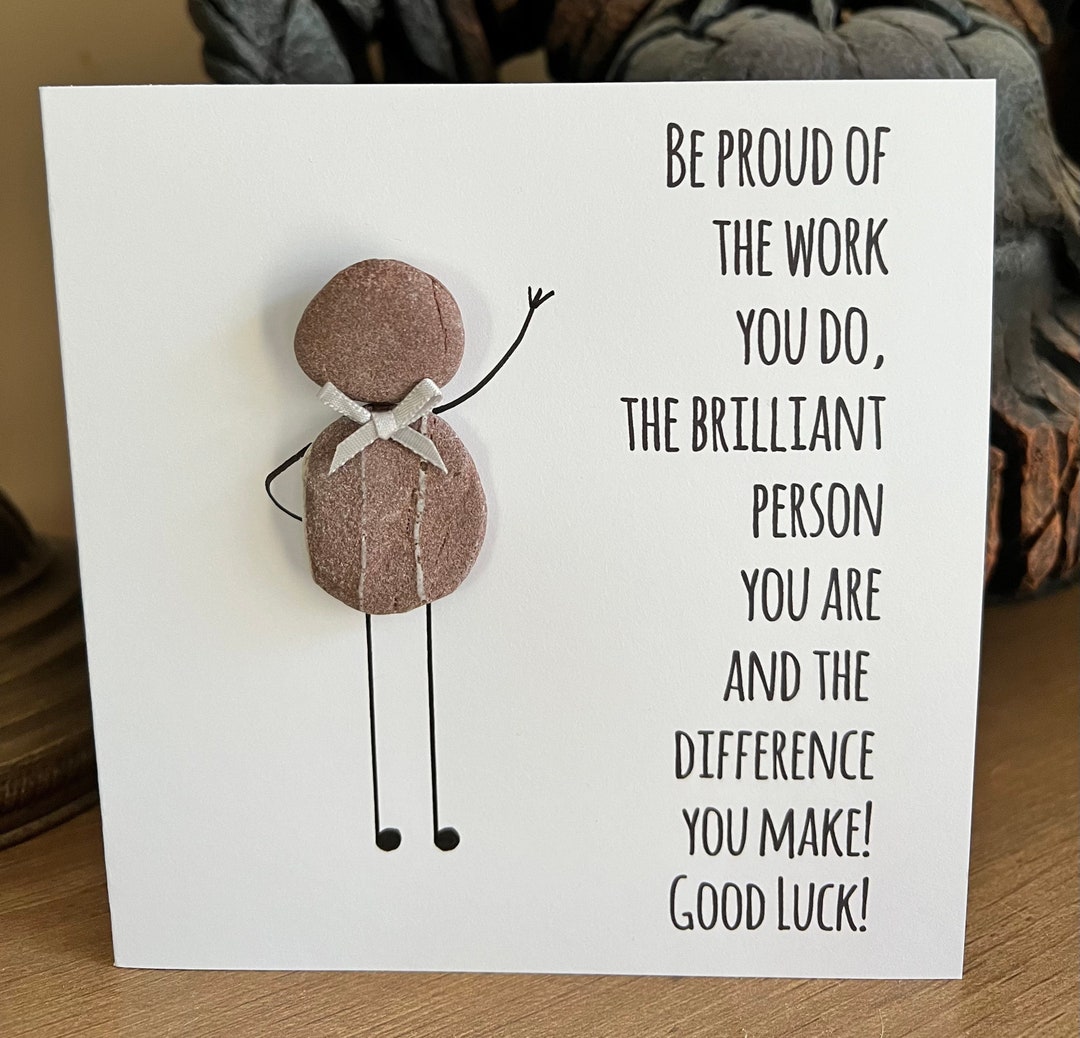 Pebble Art Card New Job Goodbye Goodbye Leaving - Etsy UK