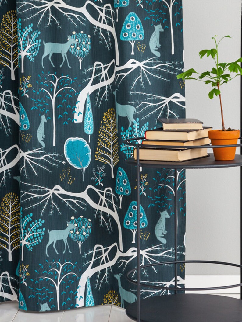 Swedish Scandinavian Forest Print Fabric Spira Sagoskog - Etsy