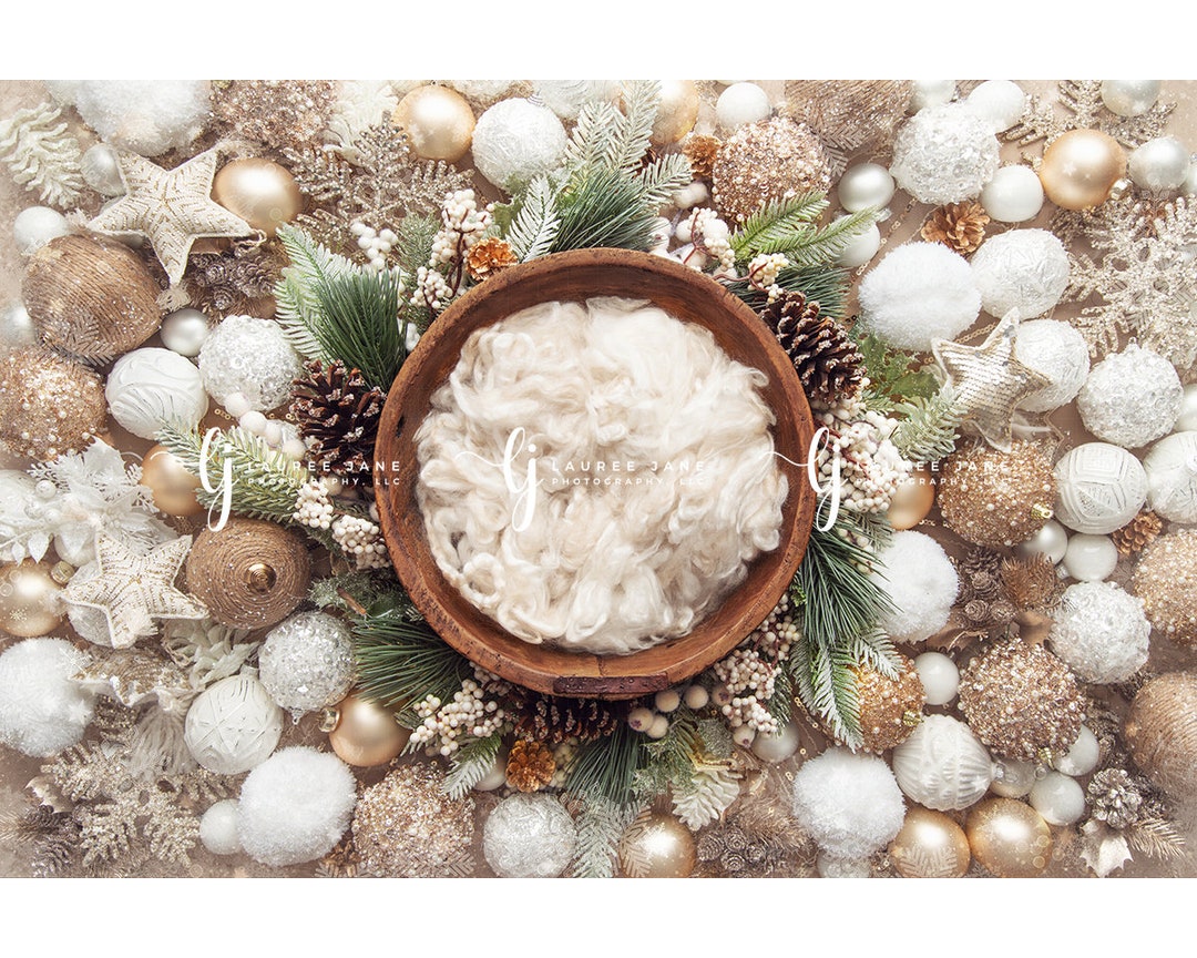 Newborn Digital Backdrop Christmas Tree Holiday Bowl Heart Forest ...