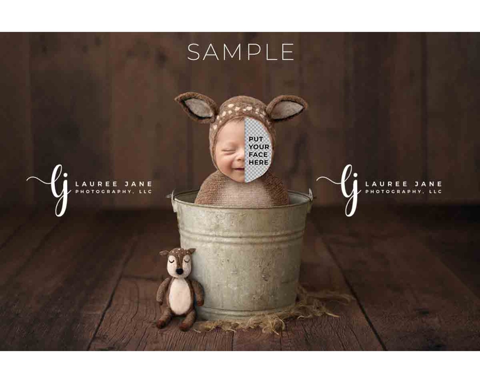 Newborn Digital Backdrop Doe Deer Bucket Fawn Deer Lovey | Etsy