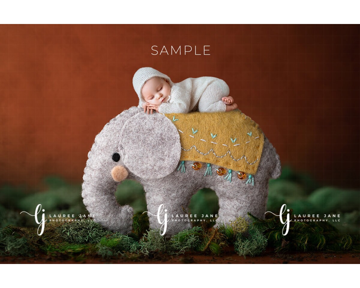 2 PACK Newborn Digital Background Elephant Trunk Mandala Doll Stuffy ...