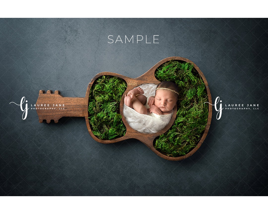 Guitar Newborn Digital Backdrop Moss Rustic Music Musician Fluff ...
