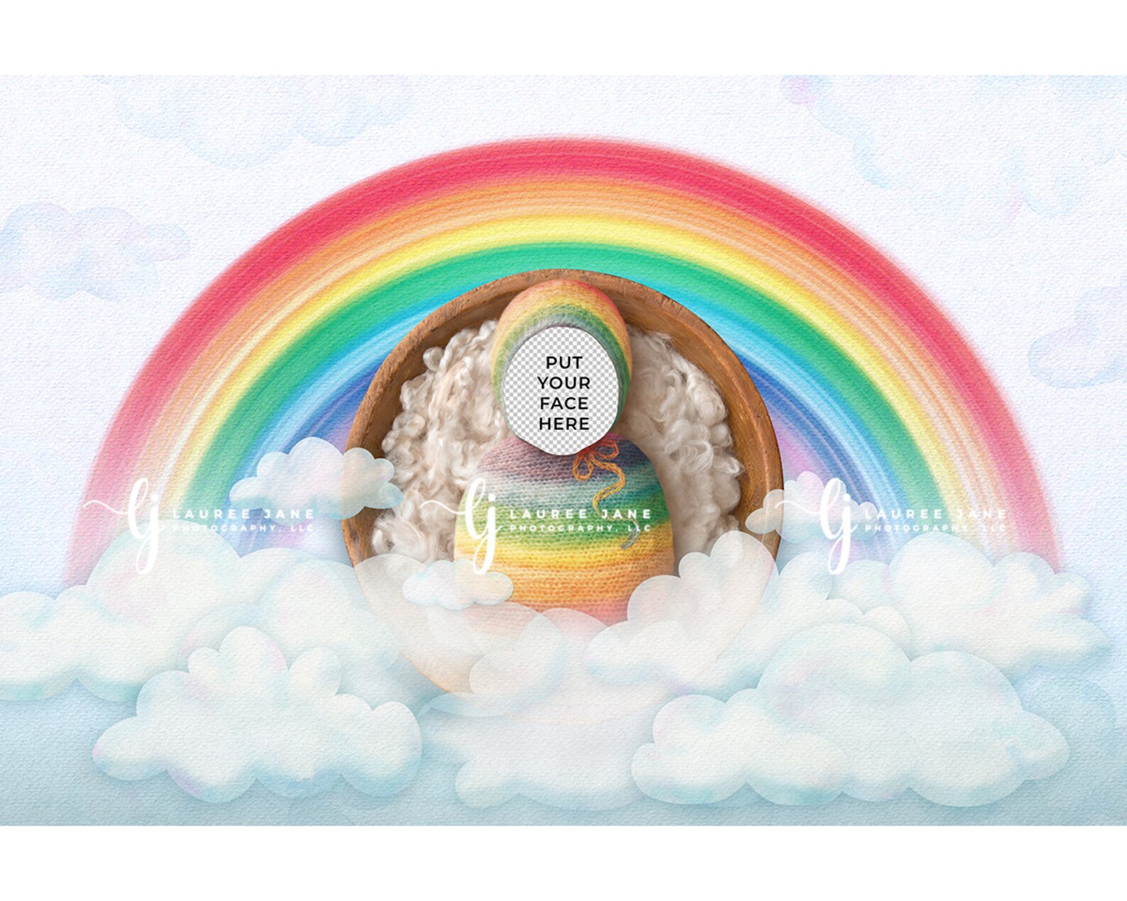 Rainbow Baby Newborn Digital Backdrop Background Heaven Cloud | Etsy