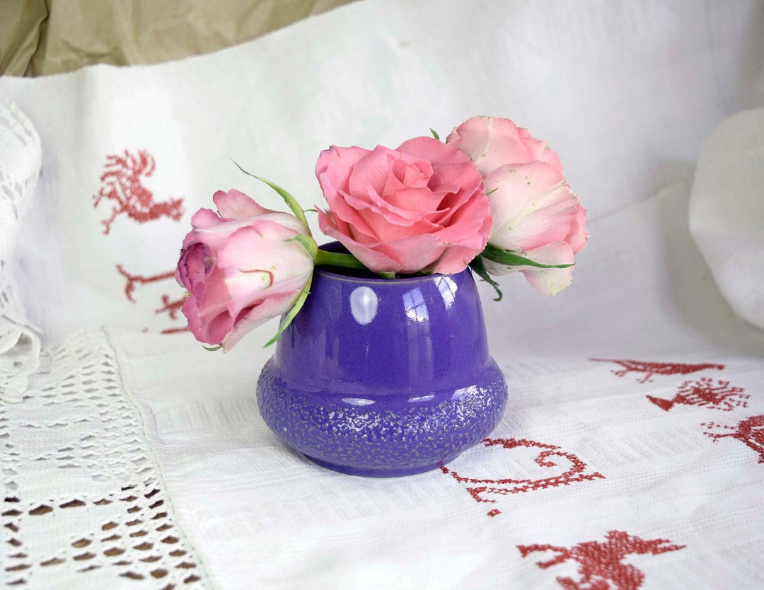Rare Vintage Adams Pottery Small Vase – Deep Purple, Made in England ...