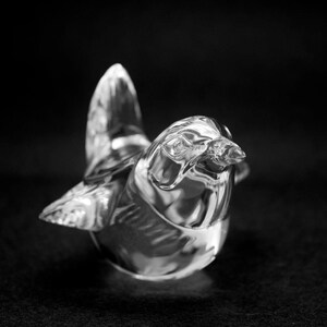 Vintage Signed Steuben Crystal Glass Small Wren Bird Figurine ...