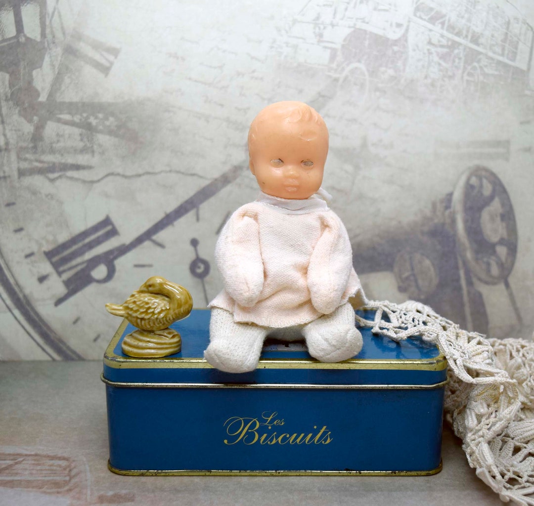 Vintage Soviet Era Small Mini Hard Plastic Baby Doll With Original ...