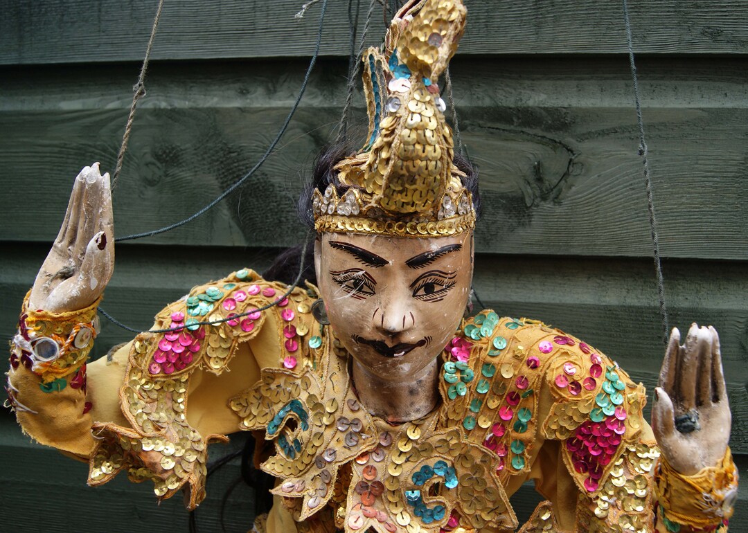 Antique Burmese Hand-carved Marionette – Wooden Puppet With Decorated ...